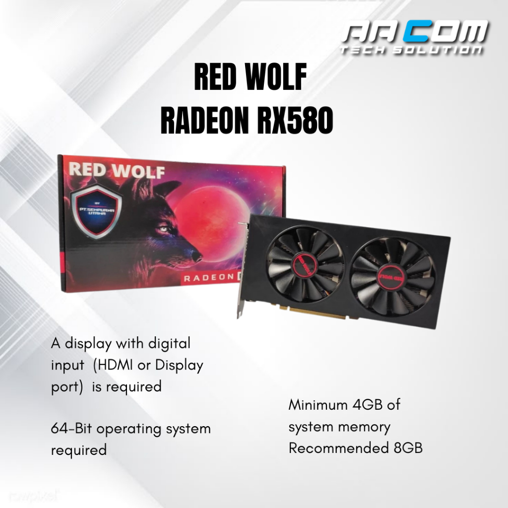Jual RED WOLF RADEON RX 580 8GB DDR5 256 bit VGA Card Venom RX 8GB ...