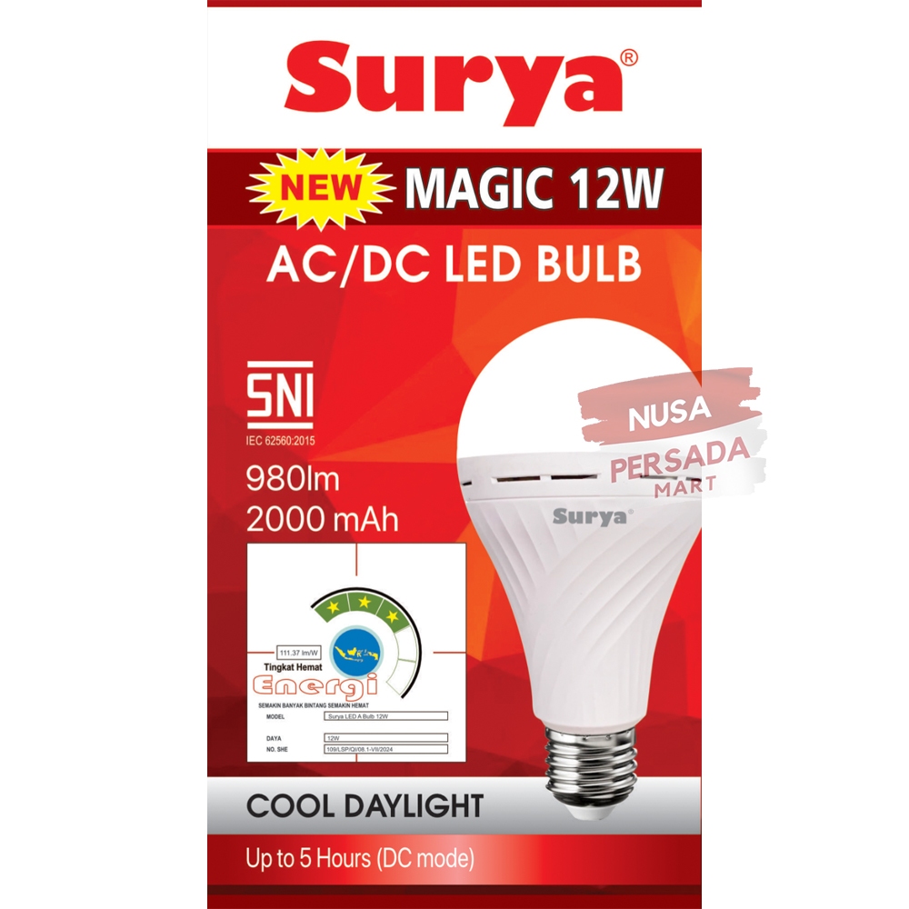 Jual Surya Lampu Bohlam Emergency LED AC/DC New Magic Darurat/Emergency ...