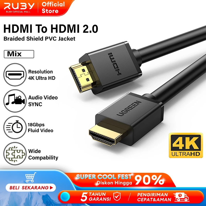 Jual Kabel HDMI To HDMI Ultra HD 4K 8K ,UGREEN Kabel HDMI To VGA Female Audio dan Video | Shopee ...