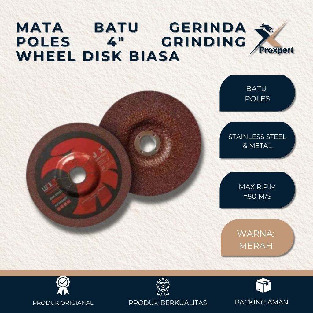 Jual ProXpert Mata Batu Gerinda Poles 4" Grinding Wheel Disc Biasa JX ...