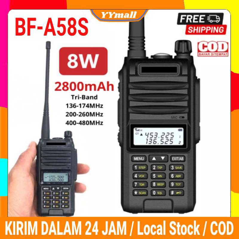 Jual HT Handy Talky A58S Waterproof Tri-Band Radio Walkie Talkie 8W 2800 MAH Ht Jarak Jauh Murah ...