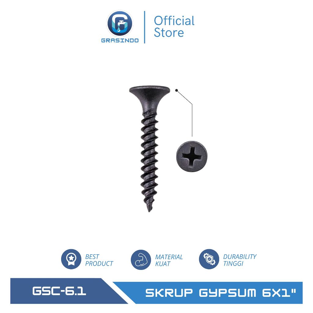 Jual Scrup Gypsum Hitam 6x1 Inch 25mm / Drywall Gipsum Skrup Hitam Kayu ...