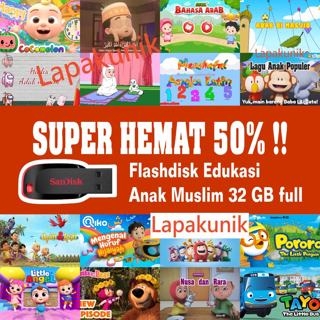 Jual SUPER HEMAT 50% flashdisk Edukasi Anak Muslim 32 GB ful | Shopee Indonesia