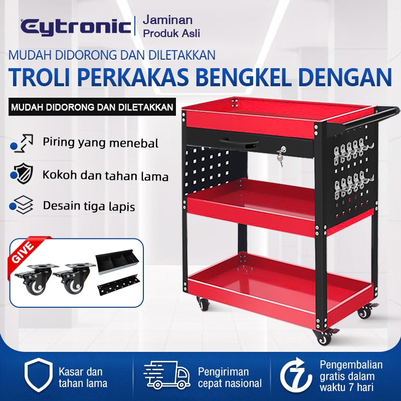 Jual [Dengan Laci]Rak Perkakas/Troli Perkakas Bengkel Dengan Laci Troli ...