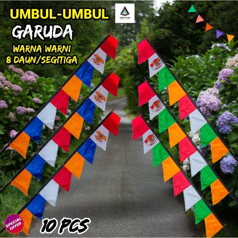 Jual Bendera Umbu - Umbul Warna Warni Merah Putih Garuda 8 Daun/Segitiga 10 Pcs | Shopee Indonesia