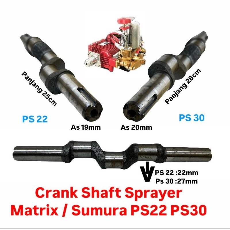 Jual Crank Shaft As besi Mesin Sprayer Matrix Sumura PS22 PS30 | Shopee ...
