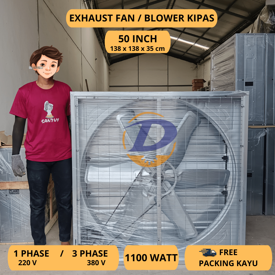 Jual Blower Kipas Exhaust Fan 50 inch untuk Gudang I Kandang Ayam close ...