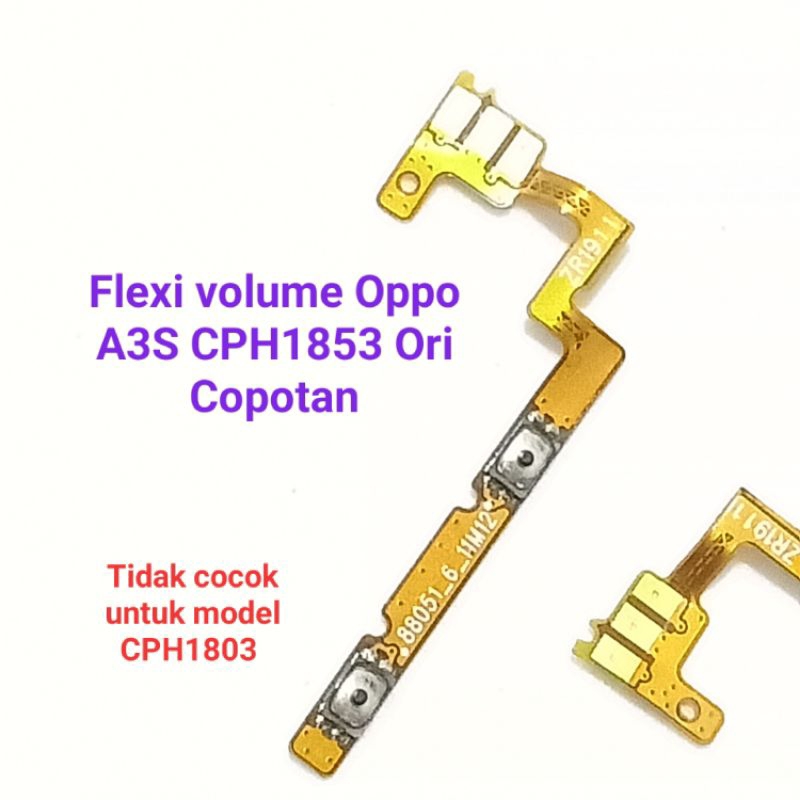 Jual Fleksibel Flexible Volume Oppo A3S CPH1853 Second Ori Copotan | Shopee Indonesia