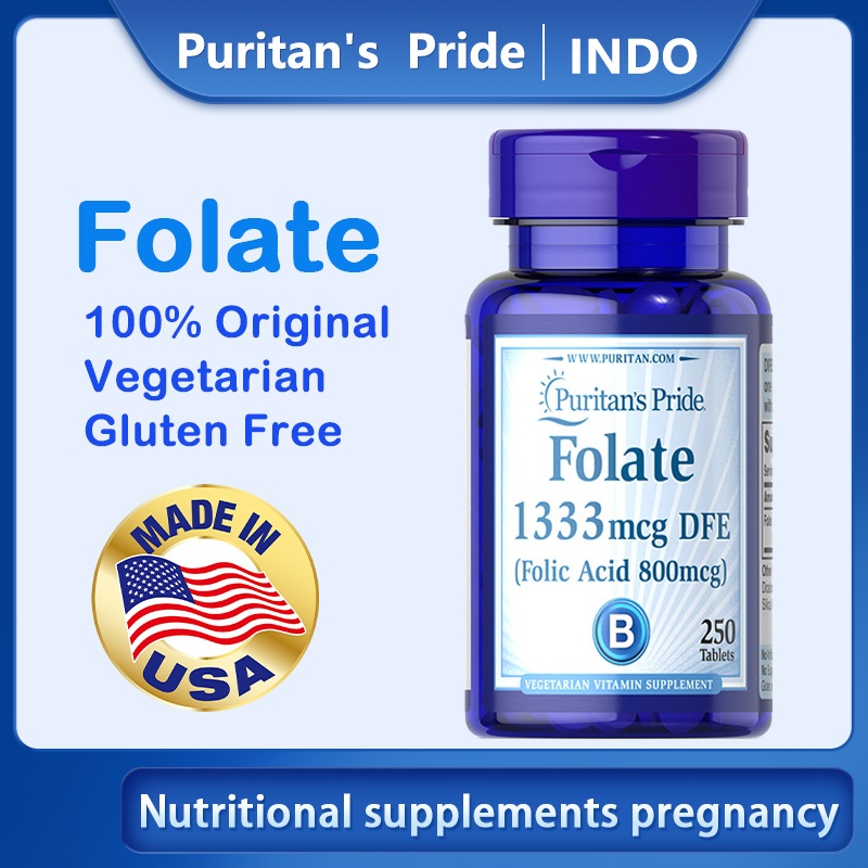 Jual Puritan Pride Folate 1333 mcg DFE 250 Tablets | Shopee Indonesia
