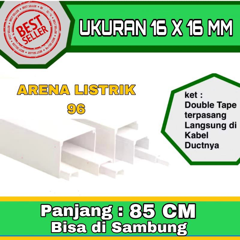 Jual KABEL DUCT DUCTING TF 16 x 16 MM + Double tape / kabel dak / lis ...