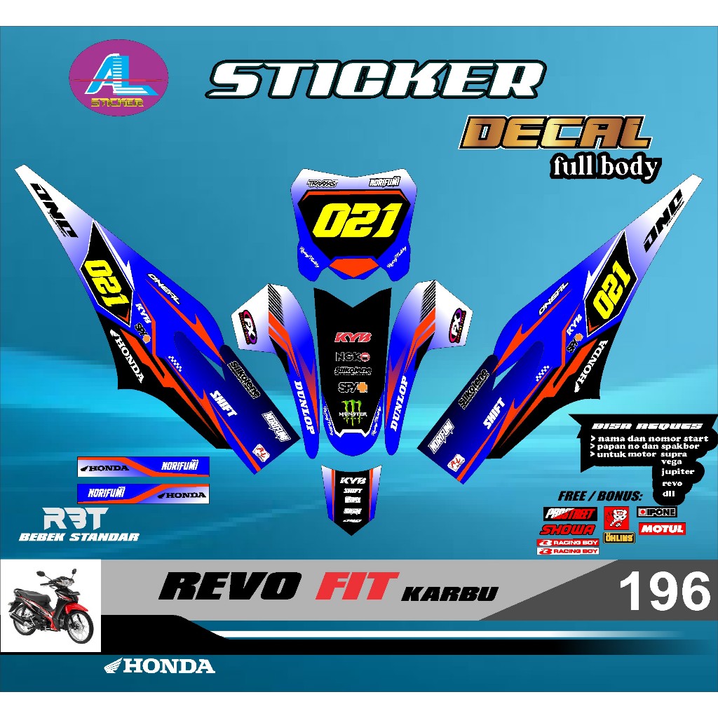 Jual Sticker RBT DECAL REVO FIT KARBU FULL BODY MOTOR RBT BEBEK MODIF ...