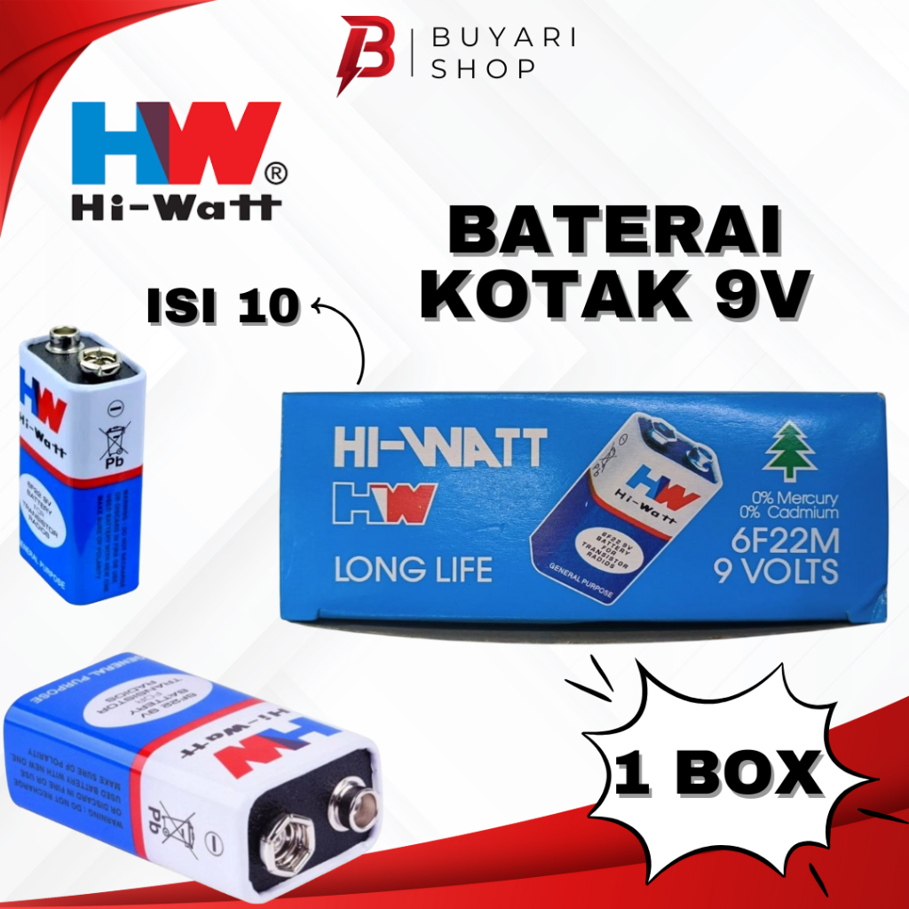Jual EKONOMIS! Baterai HW 9V 9 Volt Kotak Alkaline 9Volt Remote Control ...