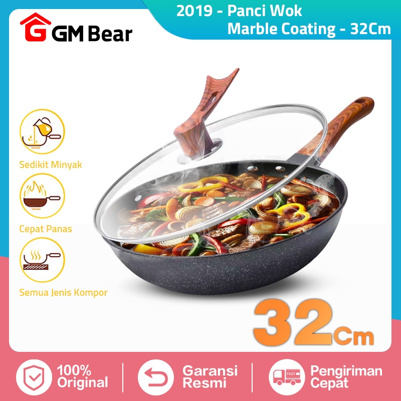 Jual GM Bear Penggorengan Wajan Wok Pan 32cm 2019AFL - Fry Pan Panci ...