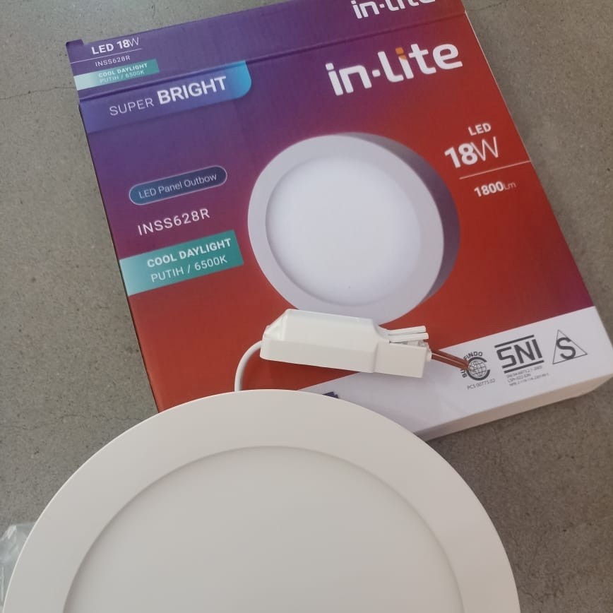 Jual Lampu Panel Led Inlite 18 watt Outbow Bulat Downlight OB Tempel ...