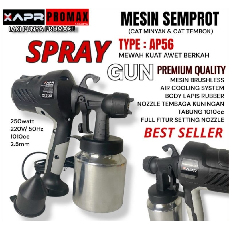Jual BIG PROMO Raja spray gun listrik APR AP56 stainless alat cat ...