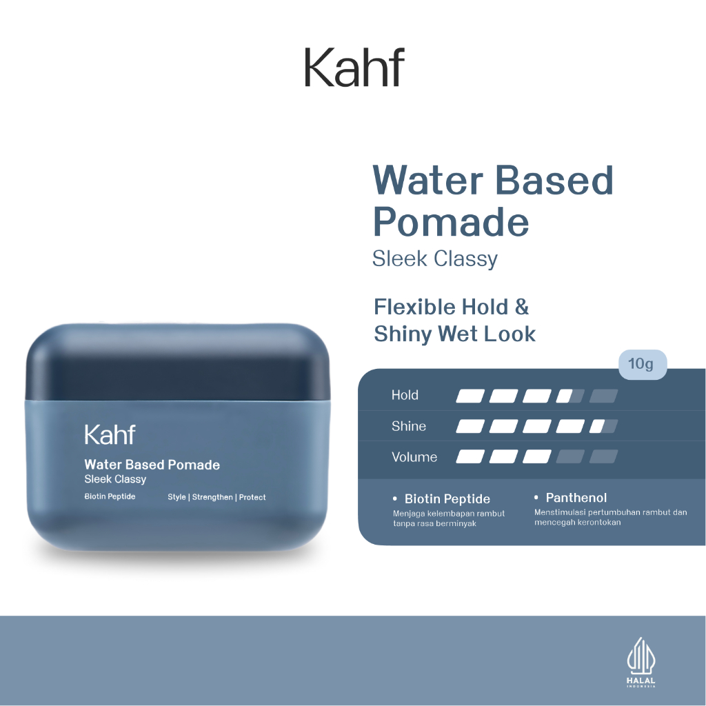Jual Kahf Sleek Classy Water-based Pomade 70g (kemasan biru) | Shopee ...