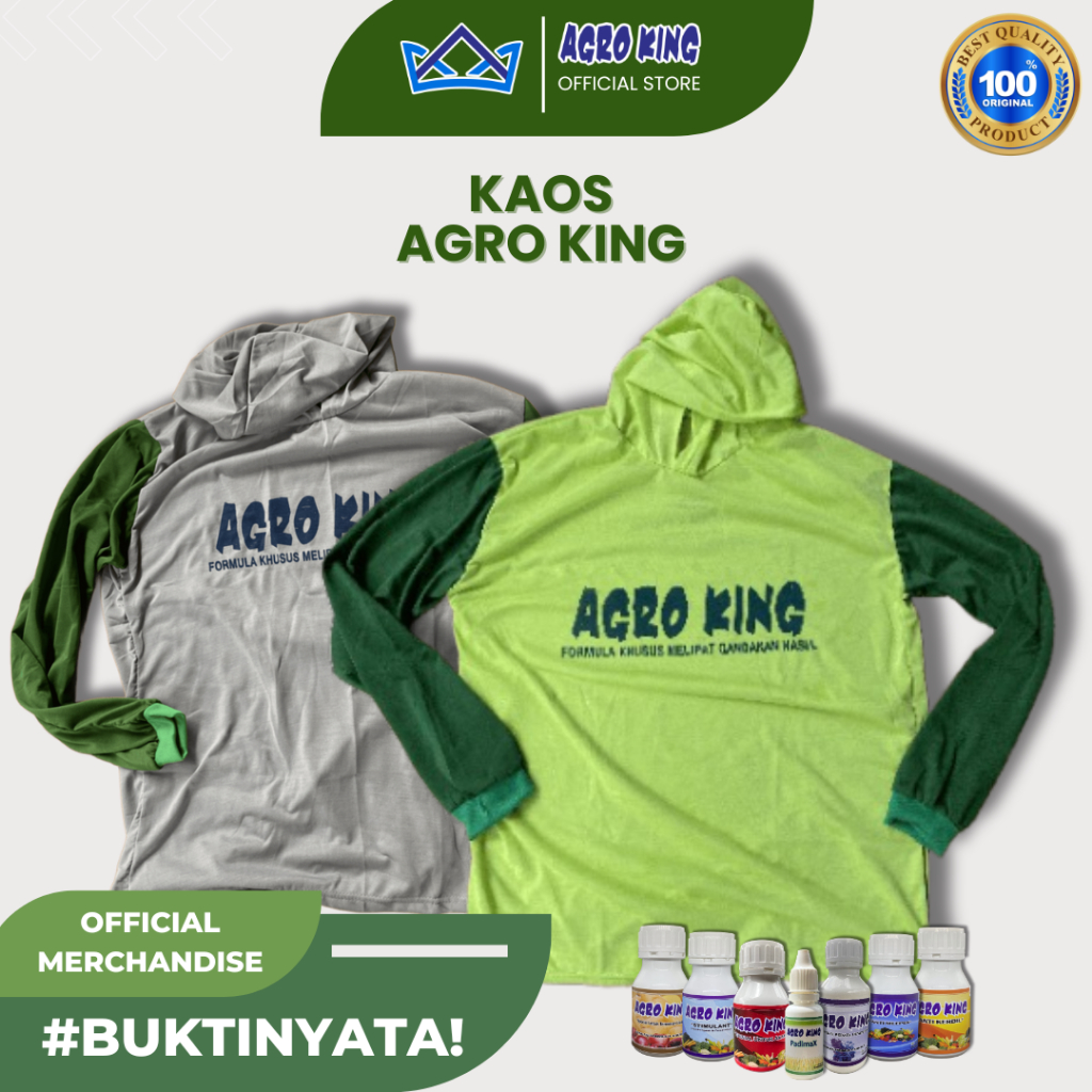 Jual AGRO KING Kaos Tani Pupuk Bertudung Official Basahan Sawah Petani | Shopee Indonesia