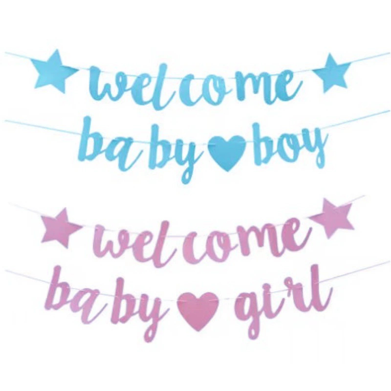 Jual Banner Backdrop Spanduk // Welcome Baby Boy and Baby Girl ...