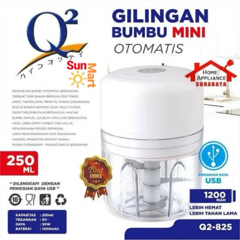 Jual Mini Chopper Blender Portable - Gilingan Bumbu Mini Elektrik 250ml ...