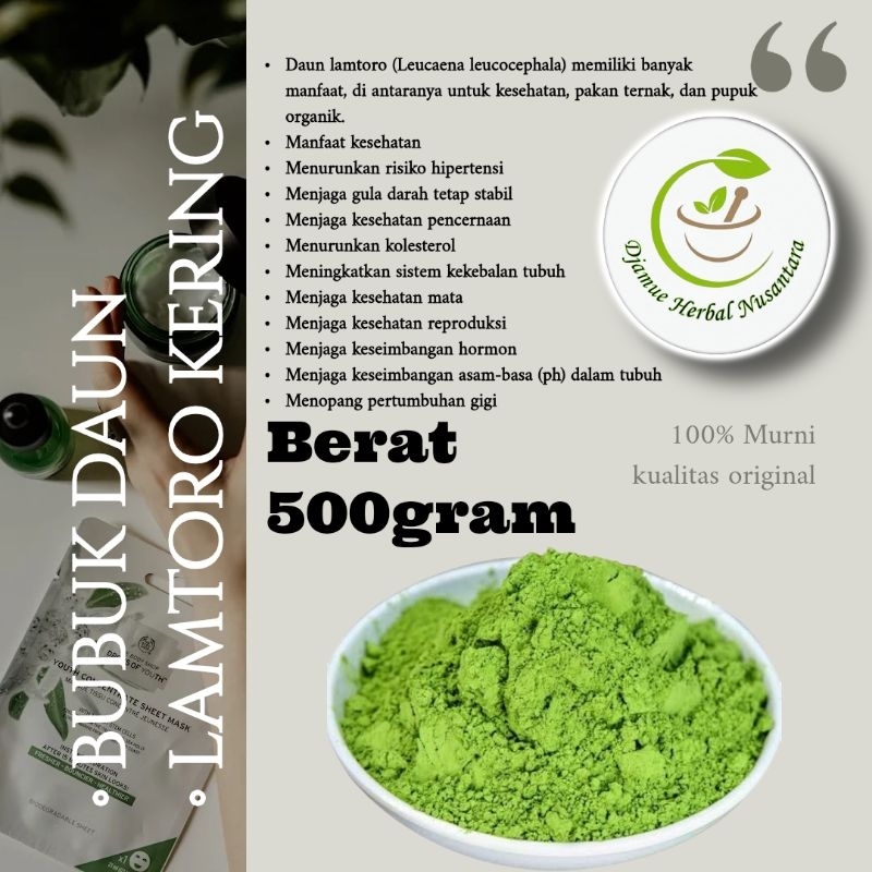 Jual bubuk daun lamtoro 500 gram (Leucaena leucocephala) grade A ...