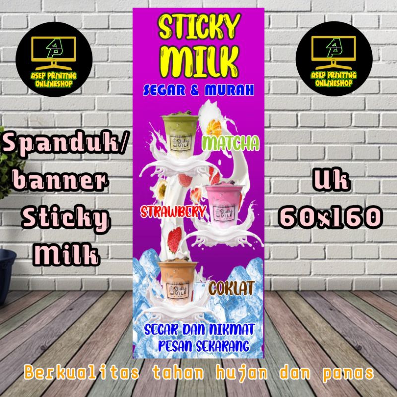 Jual Cetak Spanduk banner Sticky Milk Custome Desain - READY STOCK ...