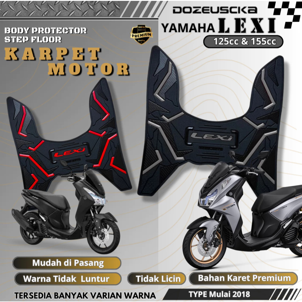 Jual KARPET MOTOR LEXI TYPE 125 DAN 155 cc || BAHAN KARET PREMIUM,TEBAL ...