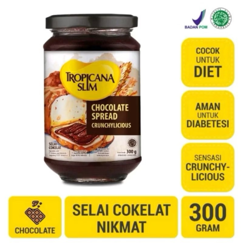Jual Tropicana slim Chocolate Spread / Strawberry Jam / Peanut Almond ...