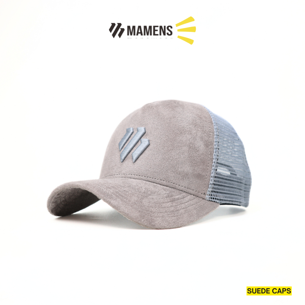 Jual Mamens Topi Trucker Suede Grey Topi Pria Jaring Baseball | Shopee ...