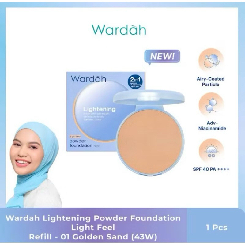 Jual WARDAH LIGHTENING POWDER FOUNDATION LIGHT FEEL 12g (REFILL BEDAK ...