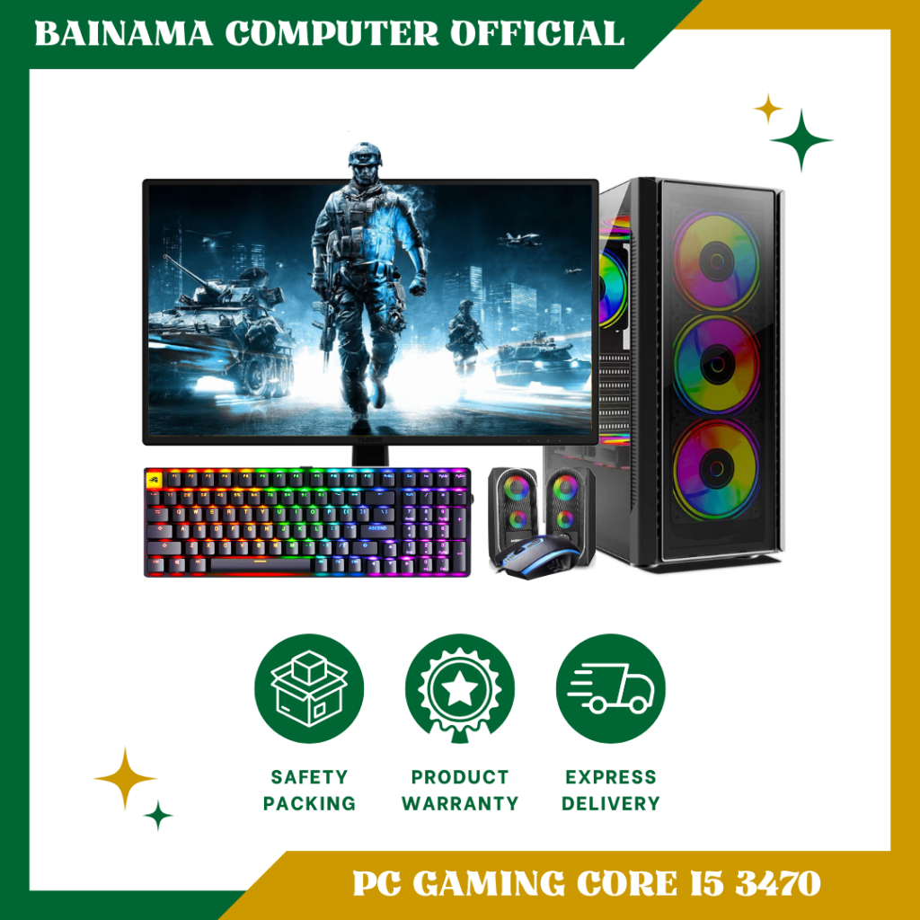 Jual Komputer Fullset Intel Core I5 3470 PC Rakitan Gaming Editing Murah Ram 16GB SSD 256GB GTX ...