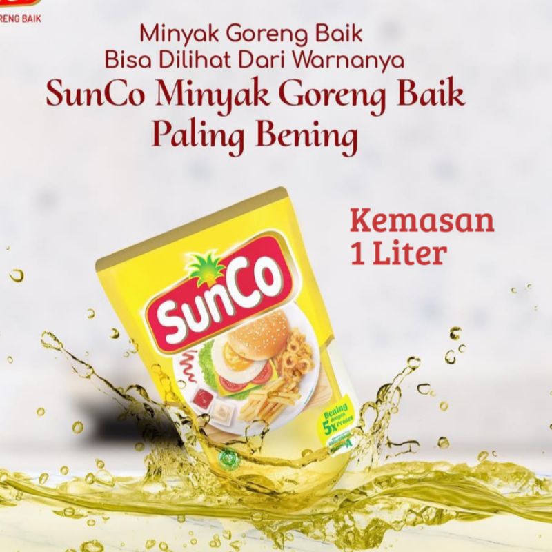 Jual Minyak Goreng Sawit SUNCO 1L Poush. Bening Berkualitas Vitamin A ...