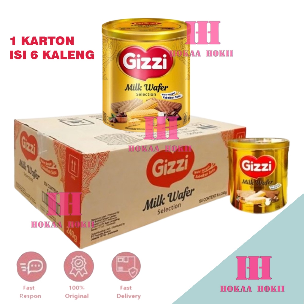 Jual Gizzi Wafer Milk Selection Paket 1 Karton 6 x 240gr | Shopee Indonesia