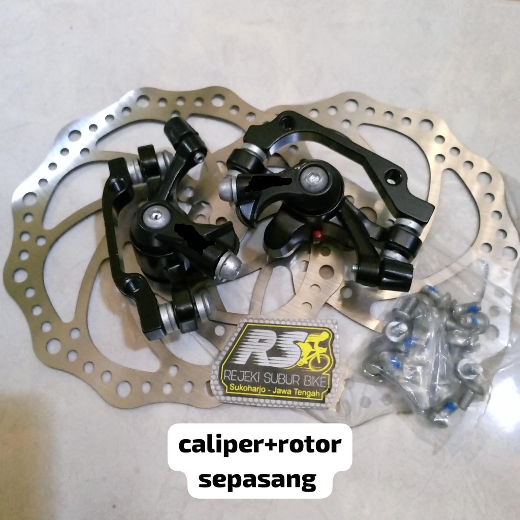Jual disk brake set rem cakram sepeda caliper rotor | Shopee Indonesia