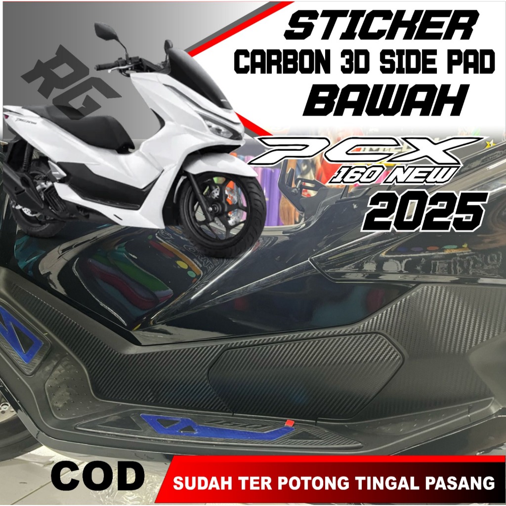 Jual STICKER CARBON 3D DOFF PELINDUNG SIDE PAD BAWAH / DECKPAD PCX 160 ...