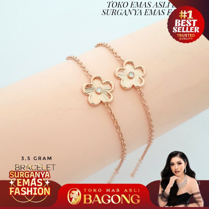 Jual GELANG FASHION BUNGA ARSIR 17K/750 - ASLI BAGONG GOLD BAGONG EMAS ...