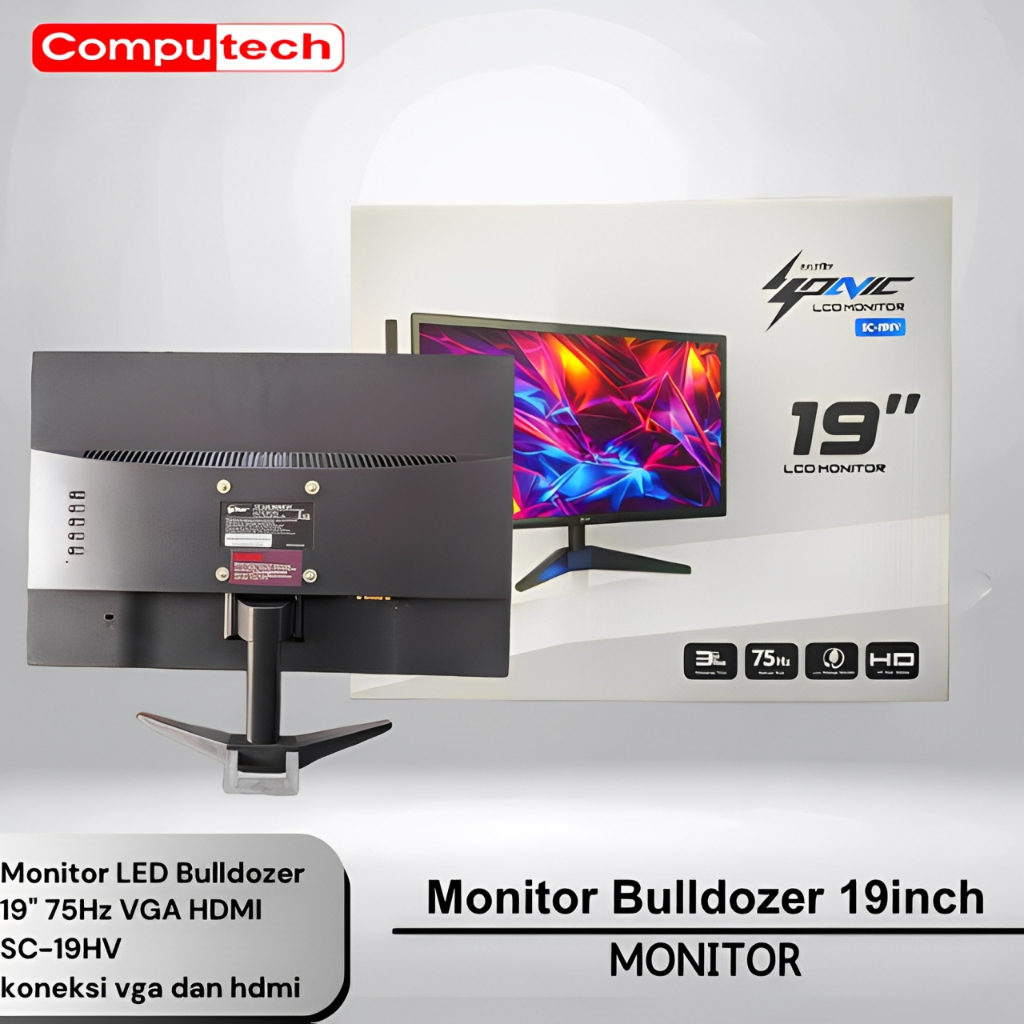 Jual Monitor Led Bulldozer Sonic SC-19HV 19" Inch Hdmi Vga | Shopee ...
