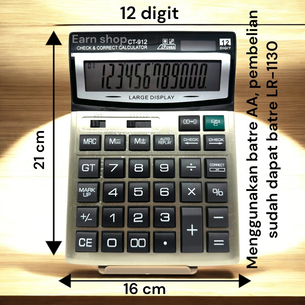 Jual Kalkulator 12 Digit Citizen CT-912 12 Digit Kalkulator Besar | Shopee Indonesia