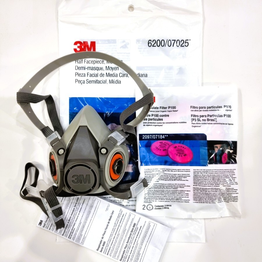 Jual 3M 6200 + 3M 2097 P100 Particulate Filter | Shopee Indonesia