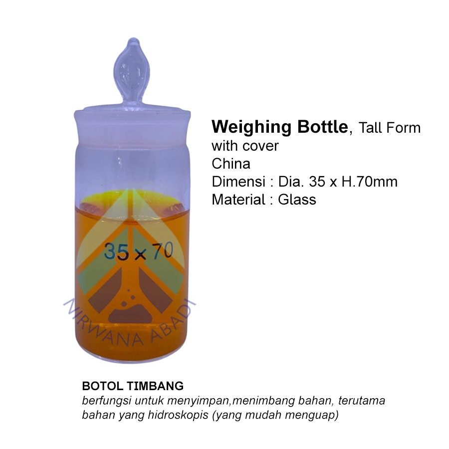 Jual Botol Timbang Tinggi 35 x 70mm, Weighing Bottle Tall Form RRC ...