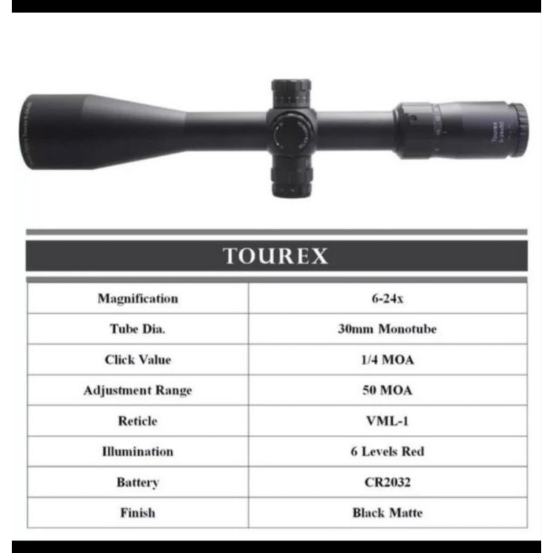 Jual New Teleskop Tourex 6-24x50 ffp-zero stop Bonus Sunhide | Shopee ...