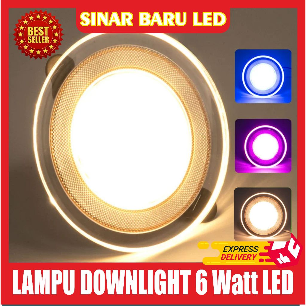 Jual Sinar Baru Led Lampu Downlight Led 6 Watt 3 Warna Cahaya Kuning ...