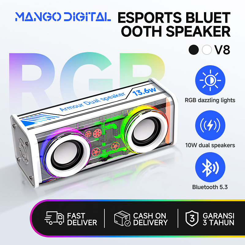 Jual V8 Speaker Mecha Transparan Suara Ganda Pengeras Suara RGB ...