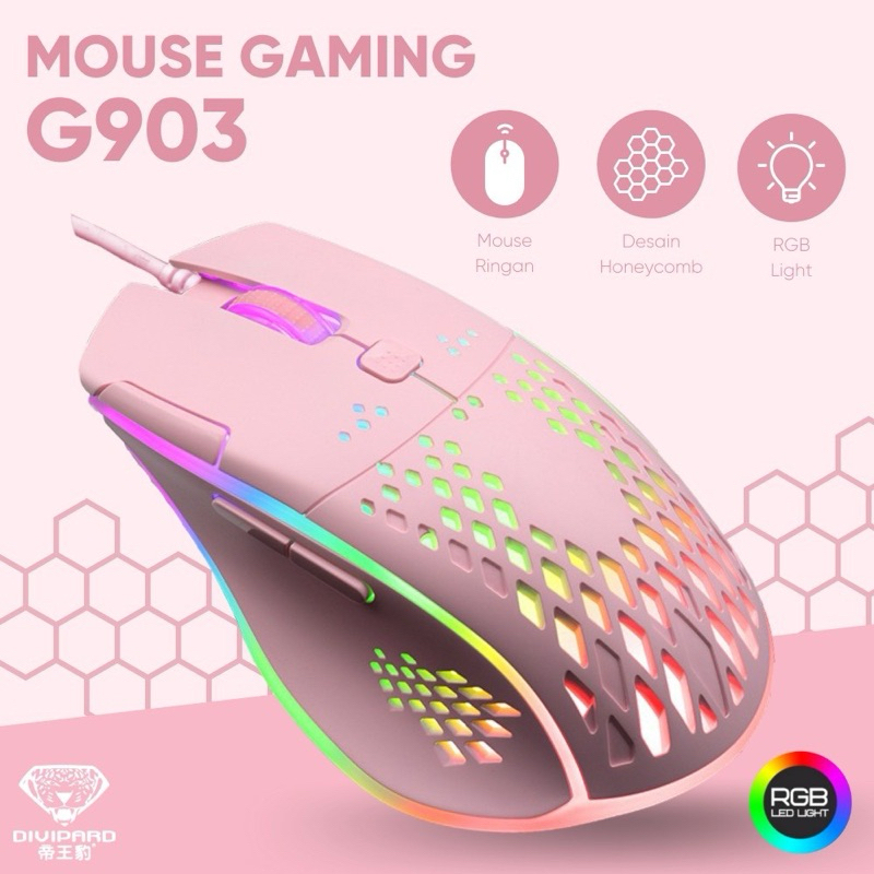 Jual mouse gaming divipard wired G903 rgb 7200 dpi-pink | Shopee Indonesia