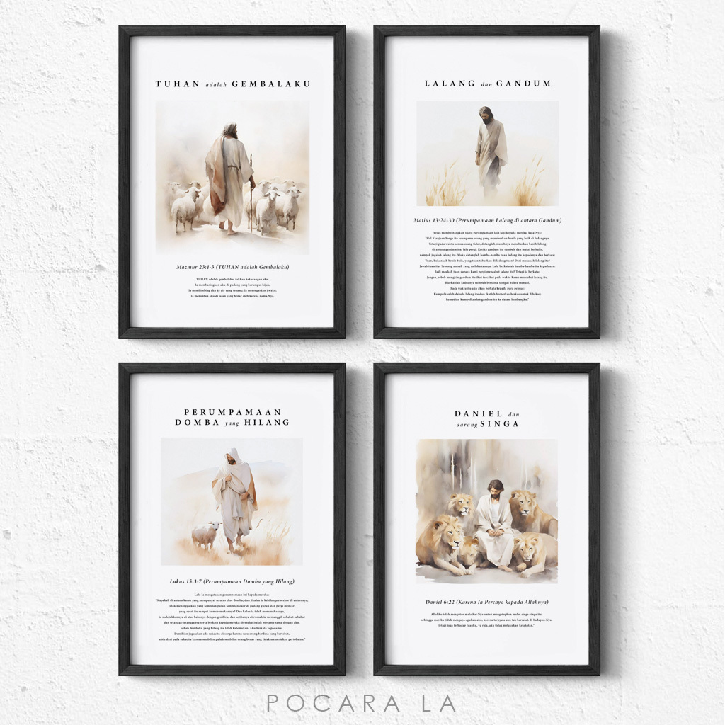 Jual Hiasan Dinding Bingkai Poster Lukisan Yesus Kisah Ayat Alkitab ...