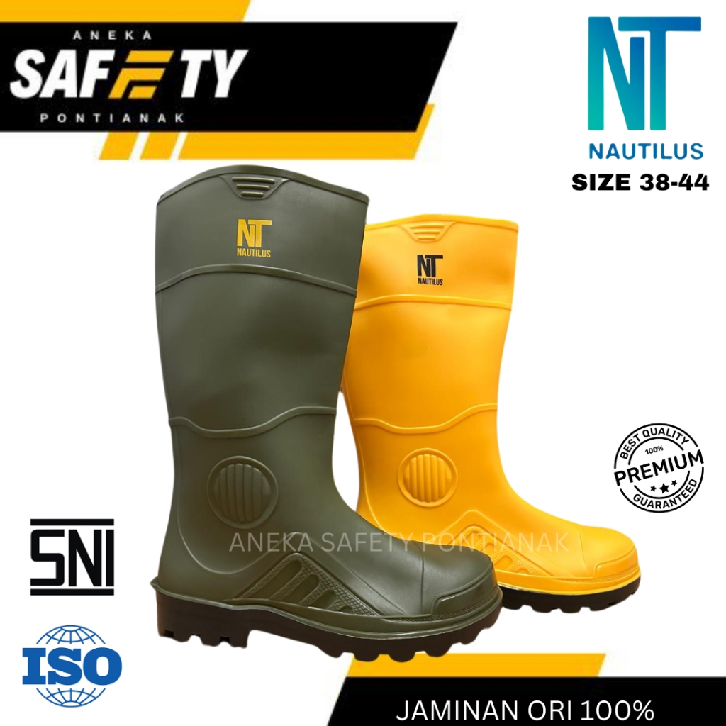 Jual Nautilus Sepatu Boot Karet Tinggi - Anti Slip Lentur Lokal Karet ...