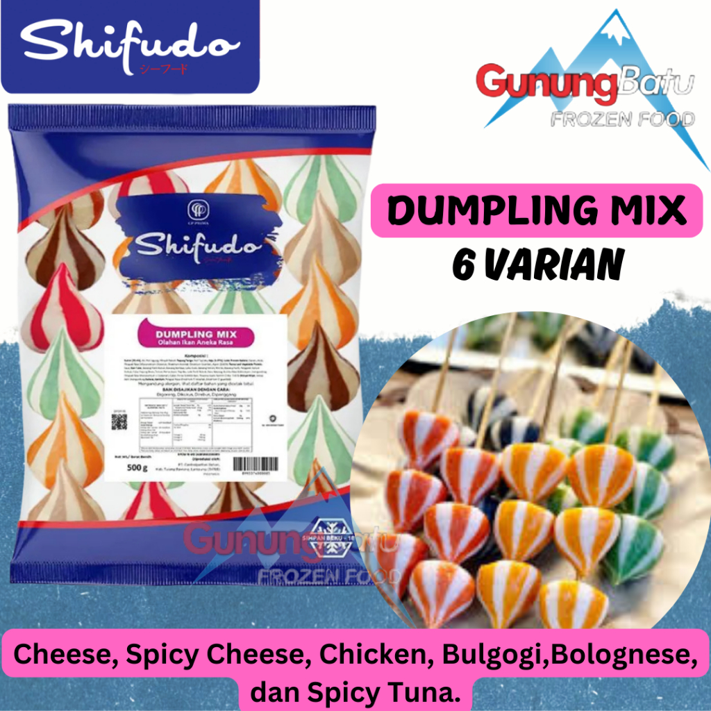 Jual SHIFUDO DUMPLING MIX/ DUMPLING IKAN MIX 6 VARIAN RASA 500GR ...