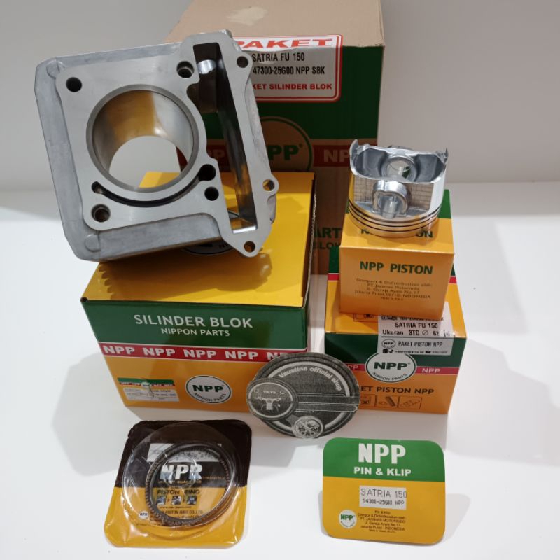 Jual Blok Seher Boring Sllinder Satria Fu 150 Karbu t + Piston Kit Satria Fu 150 ORI NPP ...