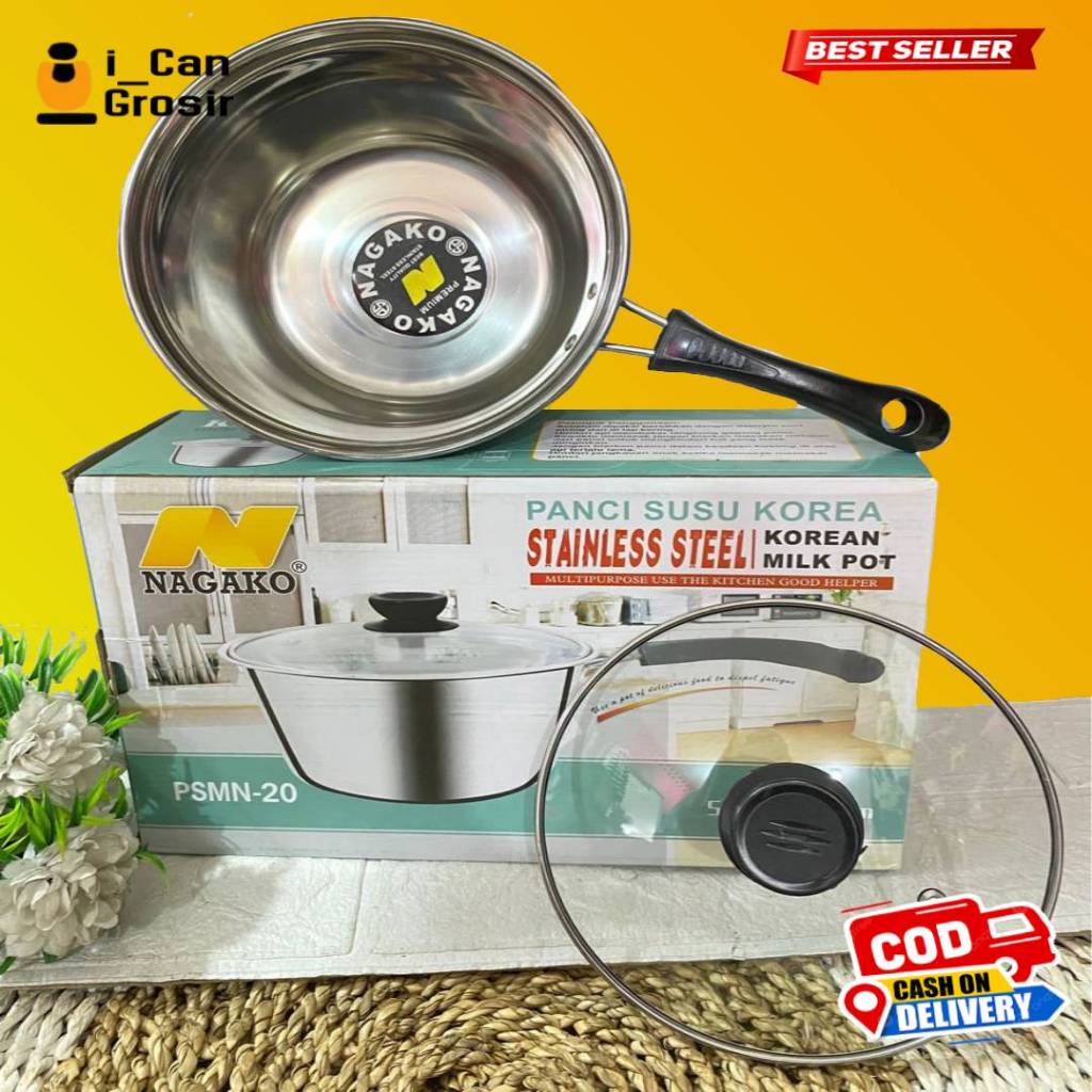 Jual Panci Susu Milk Pot NAGAKO Tutup Kaca 20cm Stainless Serbaguna ...