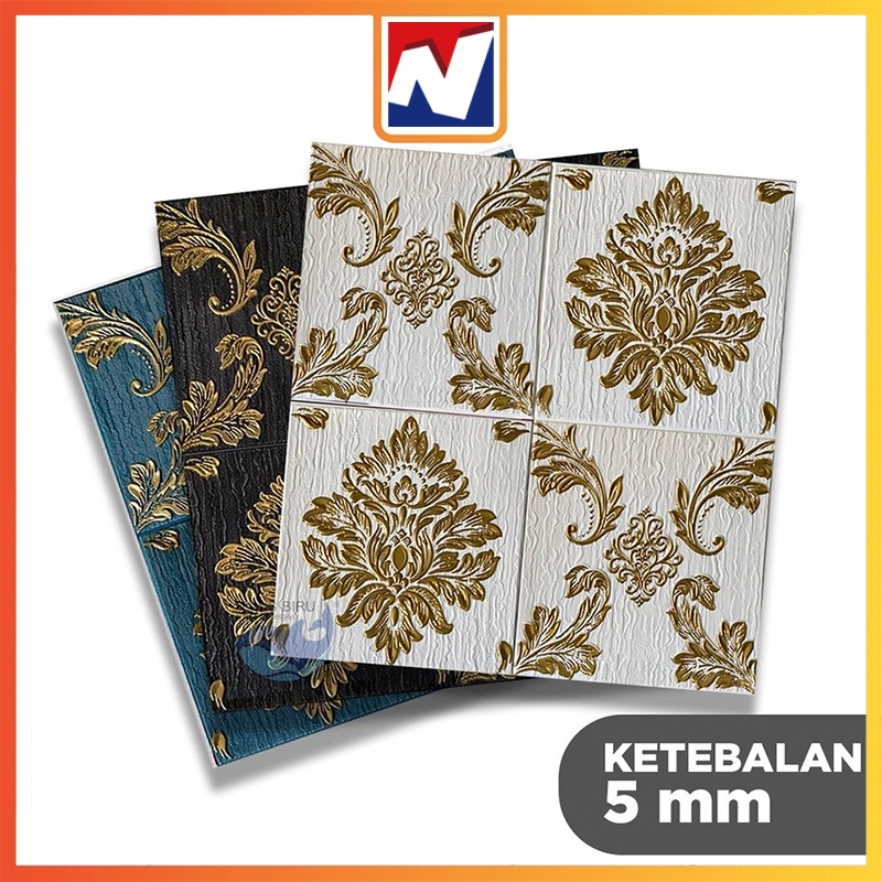 Jual IN - Wallpaper Dinding 3D Foam Motif Batik Bunga Wallfoam 3D tebal ...