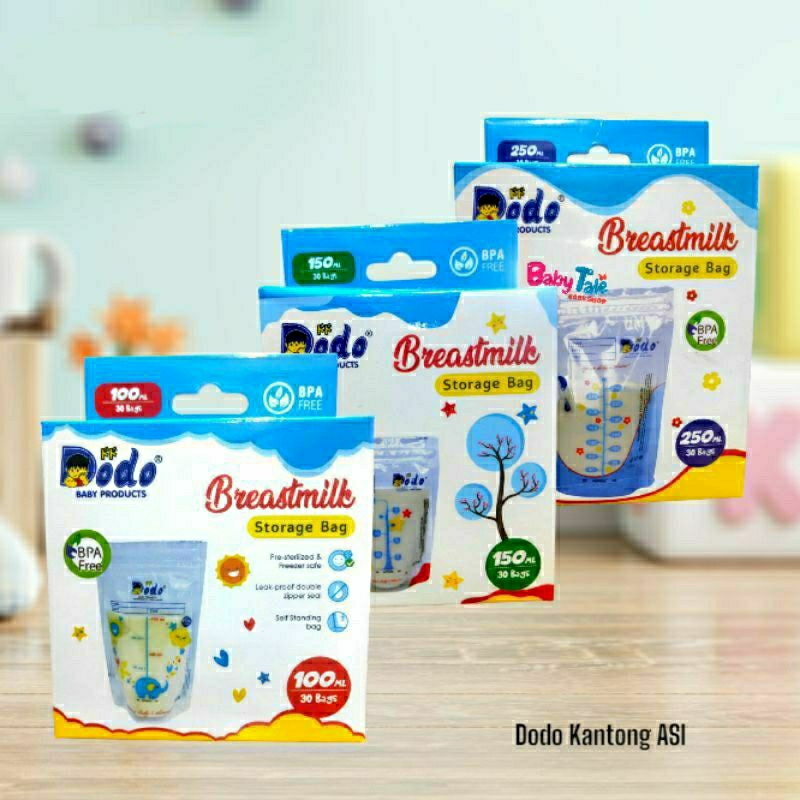 Jual Breast Milk Storage Dodo 250ml, 120ml, 100ml isi 30 Pcs Kantong ...